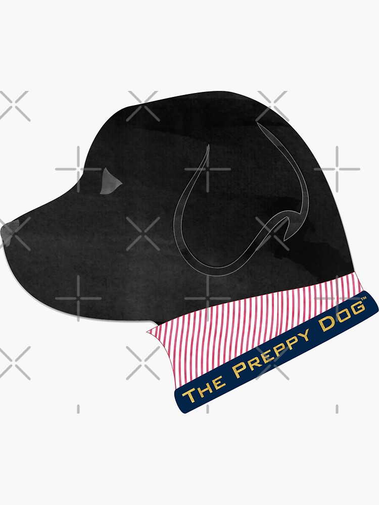 "Preppy Black Labrador Retriever Silhouette" Sticker for Sale by ...