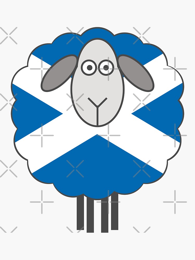 "Scottish Saltire Flag Patterned Sheep" Sticker for Sale by MacPean ...