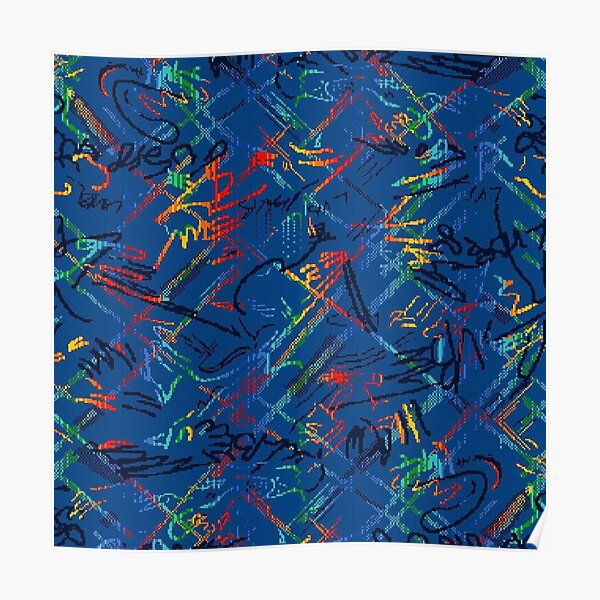 "Solo Jazz Bus Moquette fabric pattern 90s 00s style" Poster for Sale ...