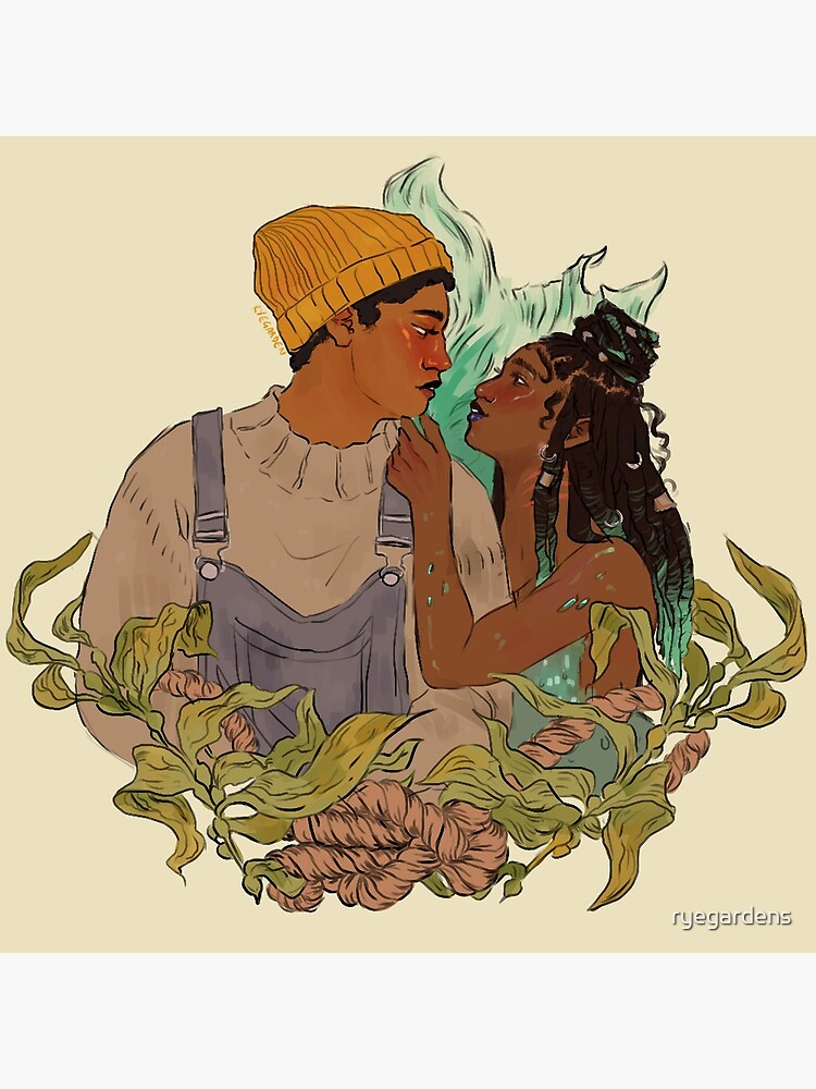 "the mermaid and the lighthouse keeper" Art Print for Sale by ...