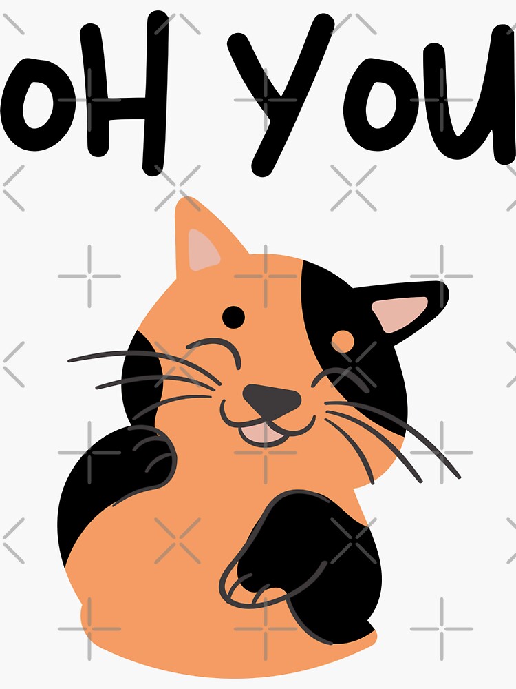 "Oh You Funny Cat" Sticker by razvigod | Redbubble