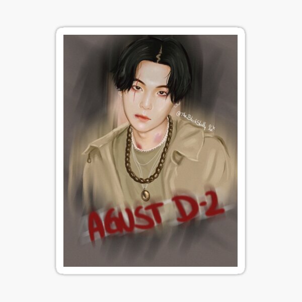 "AGUST D-2" Sticker by TheBlackSkully | Redbubble
