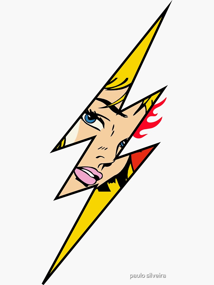"Pop art, Roy Lichtenstein Style, lightning bolt" Sticker by hypnotzd ...