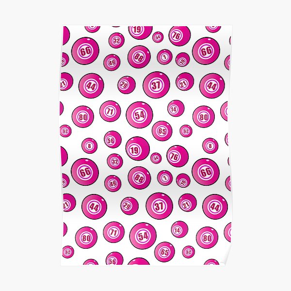 Poster « Amateur de bingo | Motif de boules de bingo roses », par ...