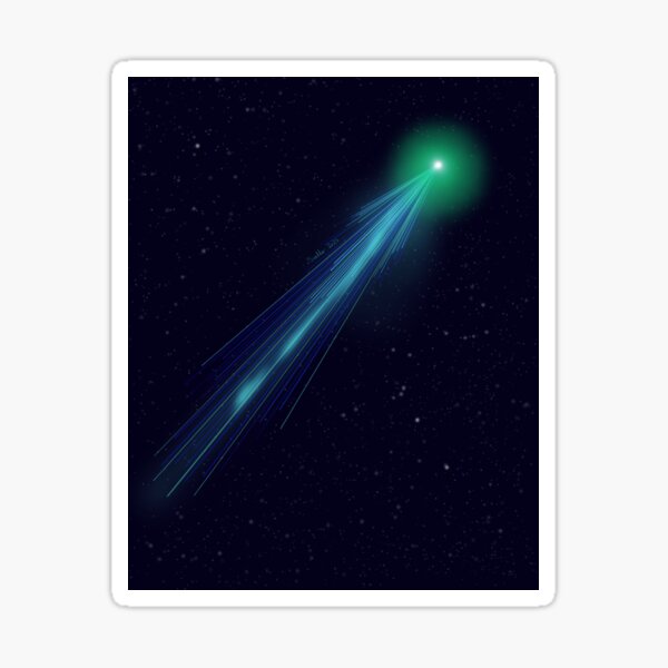 "Blue Green Comet" Sticker by DrScudder | Redbubble