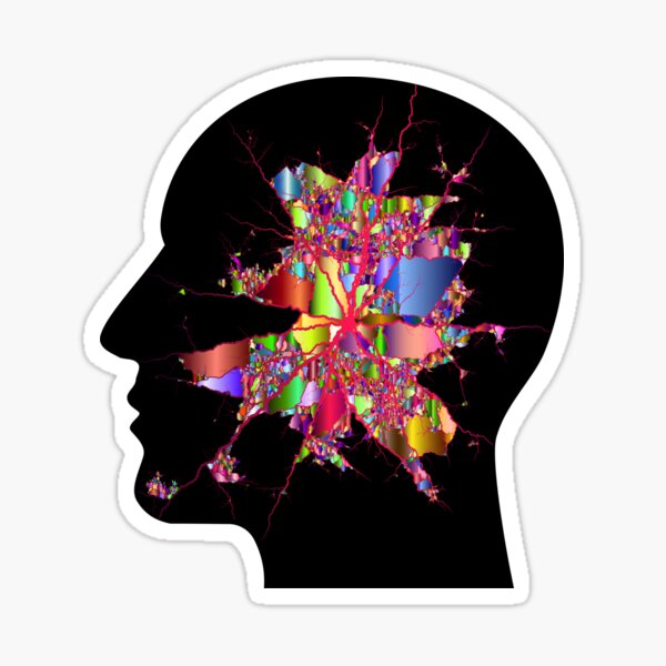 "retro trippy head!" Sticker by gadgetworks1984 | Redbubble