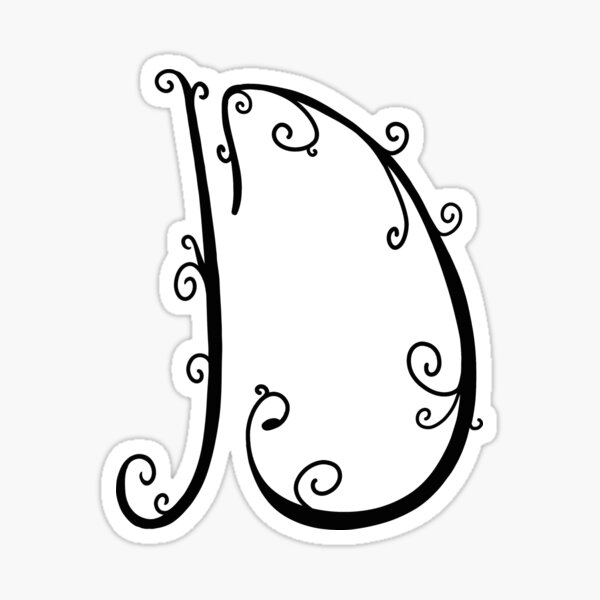 "Monogram letter D, Alphabet" Sticker by ASdessins | Redbubble