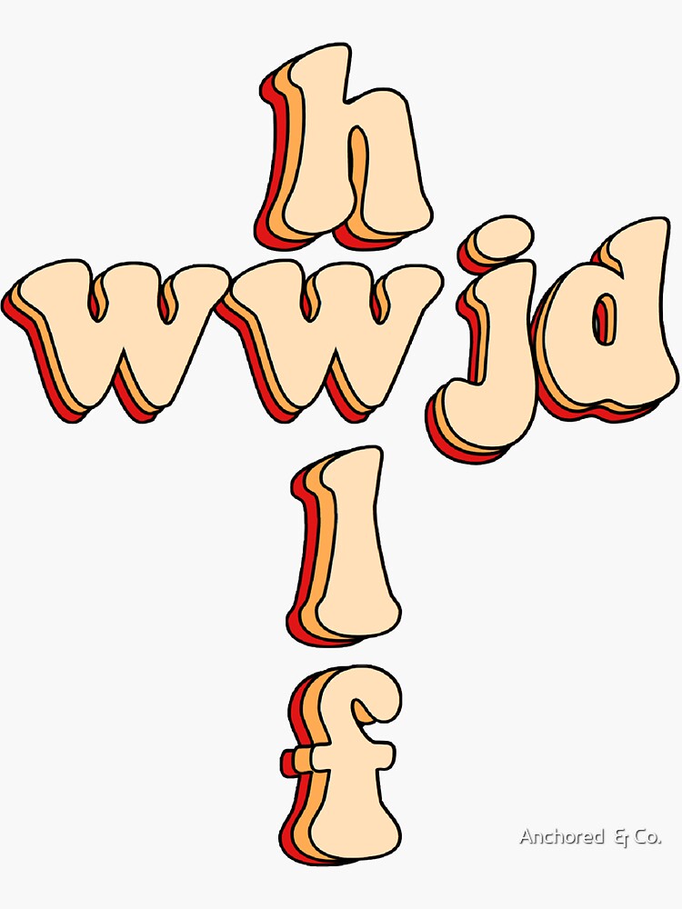 "wwjd x hwlf " Sticker for Sale by mansinone3 | Redbubble