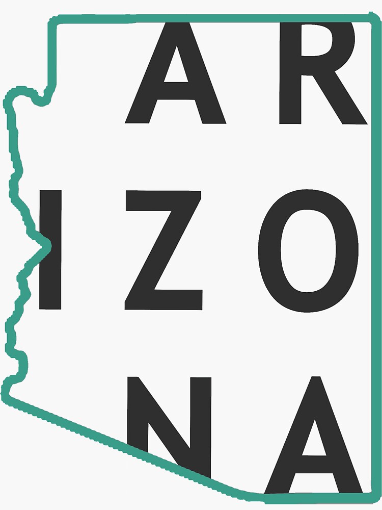 "Arizona State Outline" Sticker by FLAREapparel | Redbubble