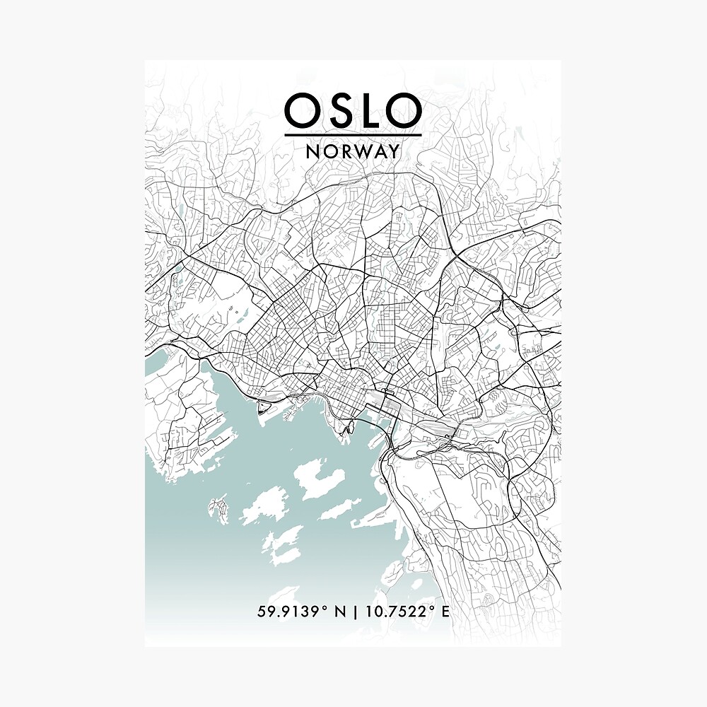 Globes & Maps Home & Living Oslo Map Poster Wall Art Oslo Map Print ...