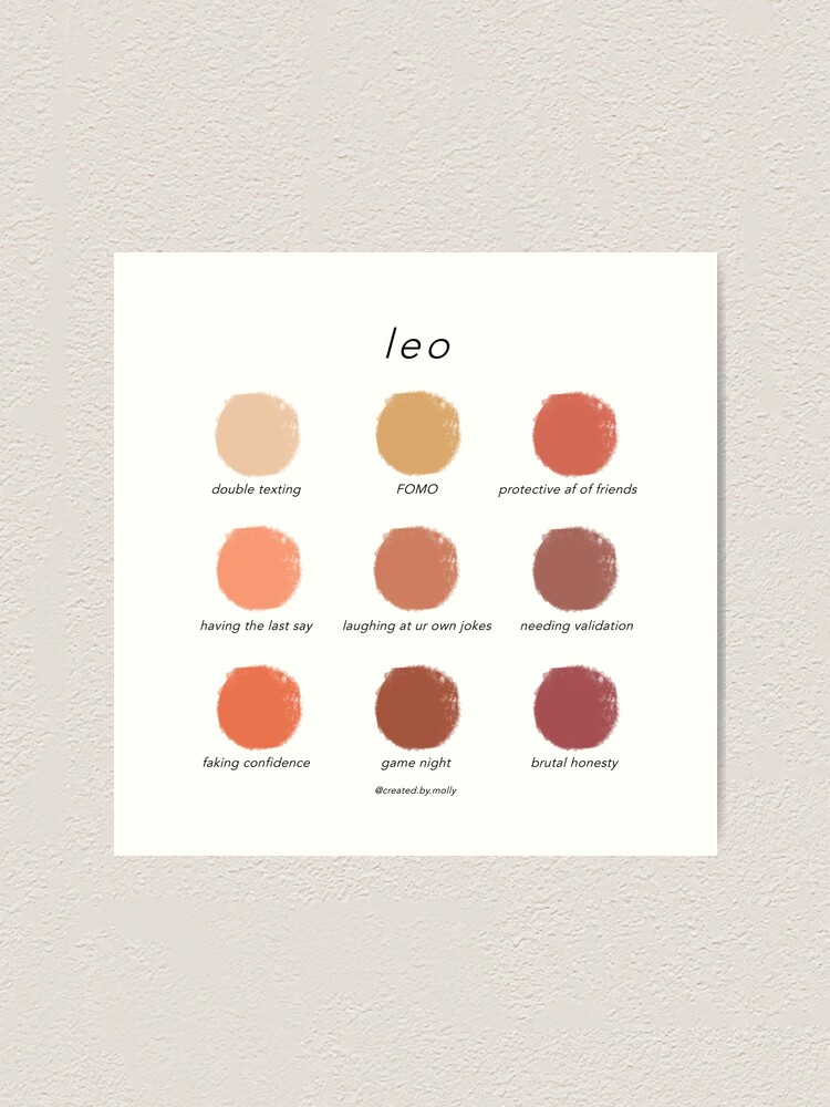 "Leo Color Chart" Art Print by createdbymolly | Redbubble