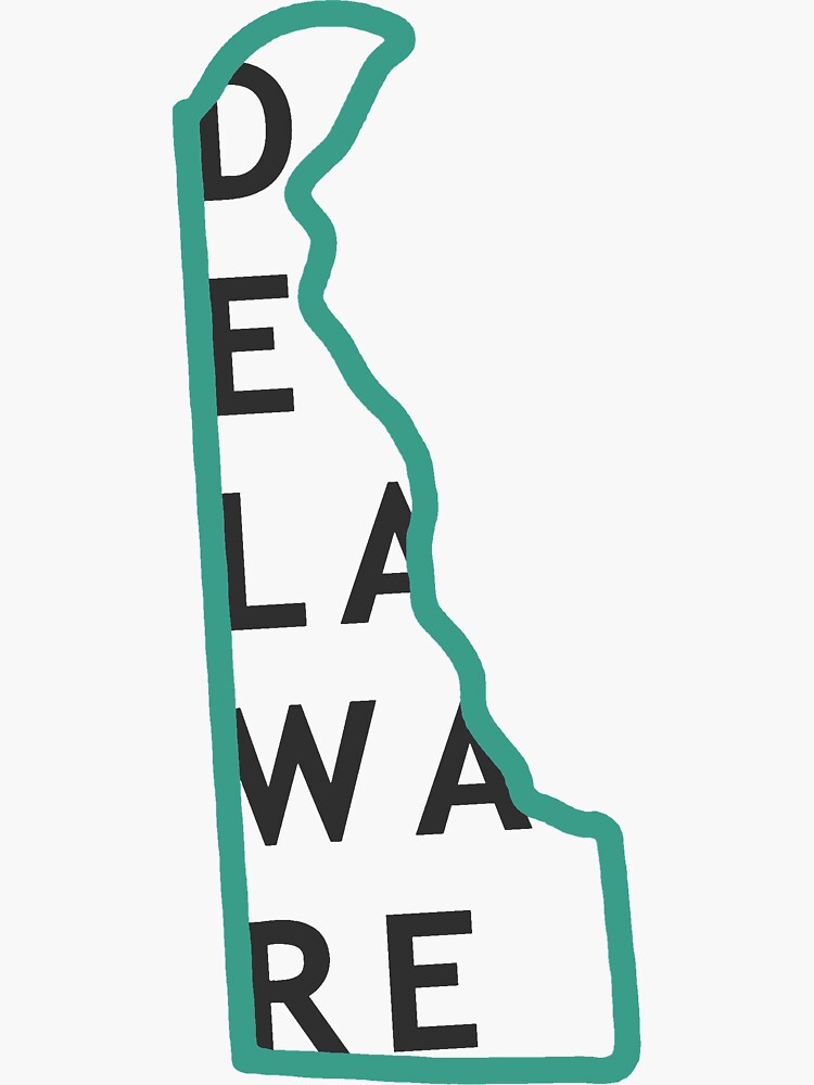 "Delaware State Outline" Sticker for Sale by FLAREapparel | Redbubble
