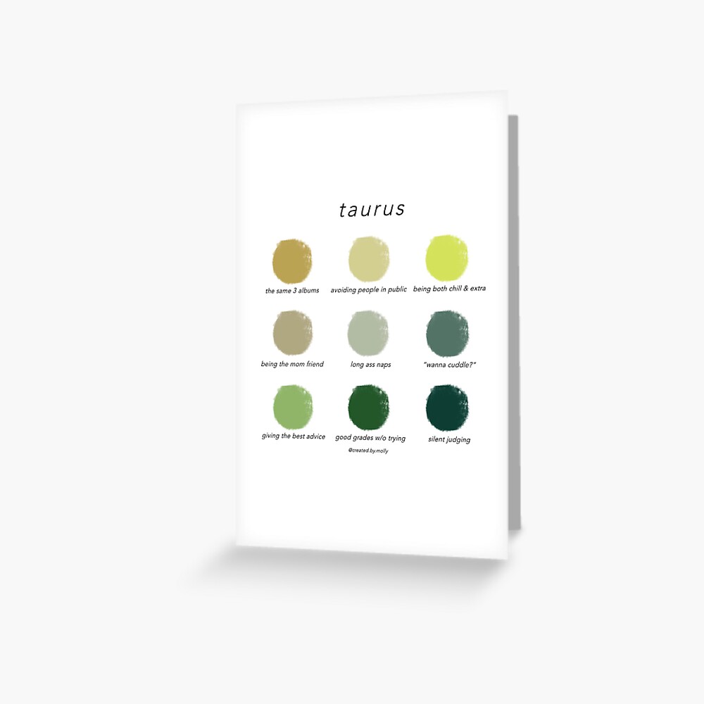 "Taurus Color Chart" Poster for Sale by createdbymolly | Redbubble