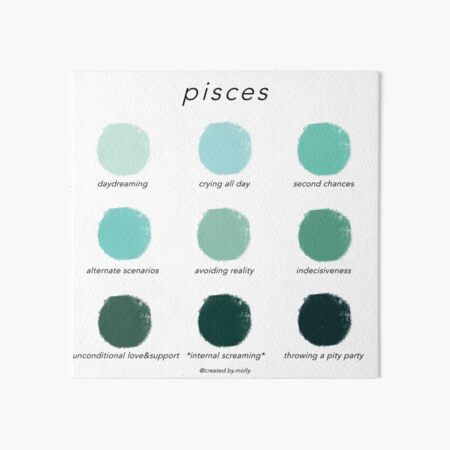 "Pisces Color Chart" Art Board Print by createdbymolly | Redbubble
