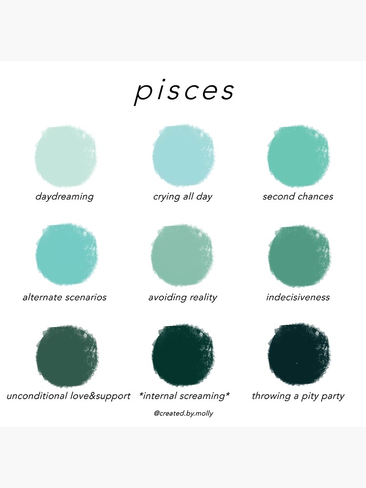 "Pisces Color Chart" Poster for Sale by createdbymolly | Redbubble