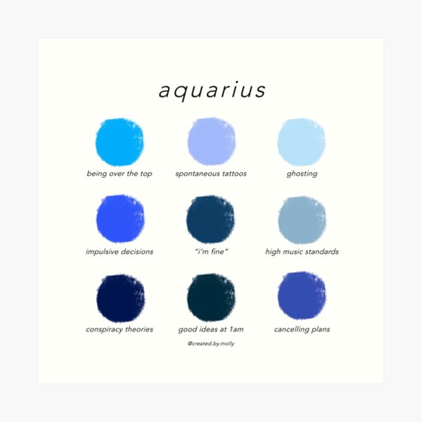 "Aquarius Color Chart" Art Print for Sale by createdbymolly | Redbubble