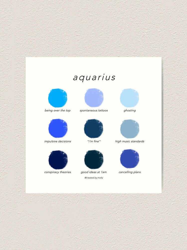 "Aquarius Color Chart" Art Print for Sale by createdbymolly | Redbubble