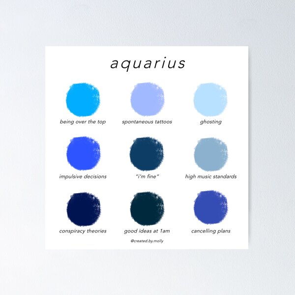 "Aquarius Color Chart" Poster for Sale by createdbymolly | Redbubble