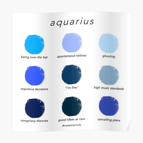 "Aquarius Color Chart" Poster by createdbymolly | Redbubble