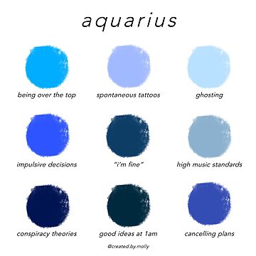"Aquarius Color Chart" Art Print for Sale by createdbymolly | Redbubble