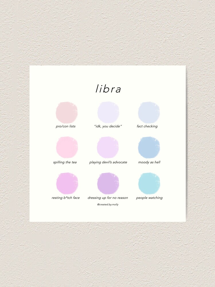 "Libra Color Chart" Art Print by createdbymolly | Redbubble