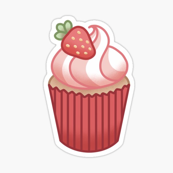 "Strawberry Vanilla Cupcake" Sticker for Sale by raspbeary | Redbubble