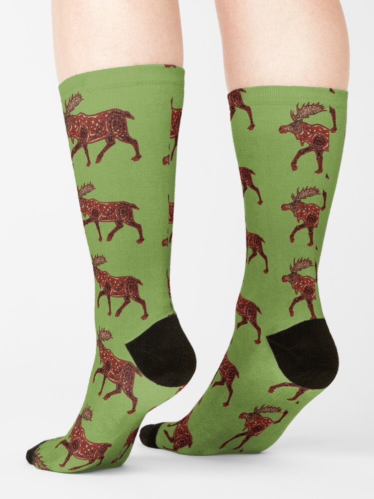 "Celtic Moose" Socks by ingridthecrafty | Redbubble