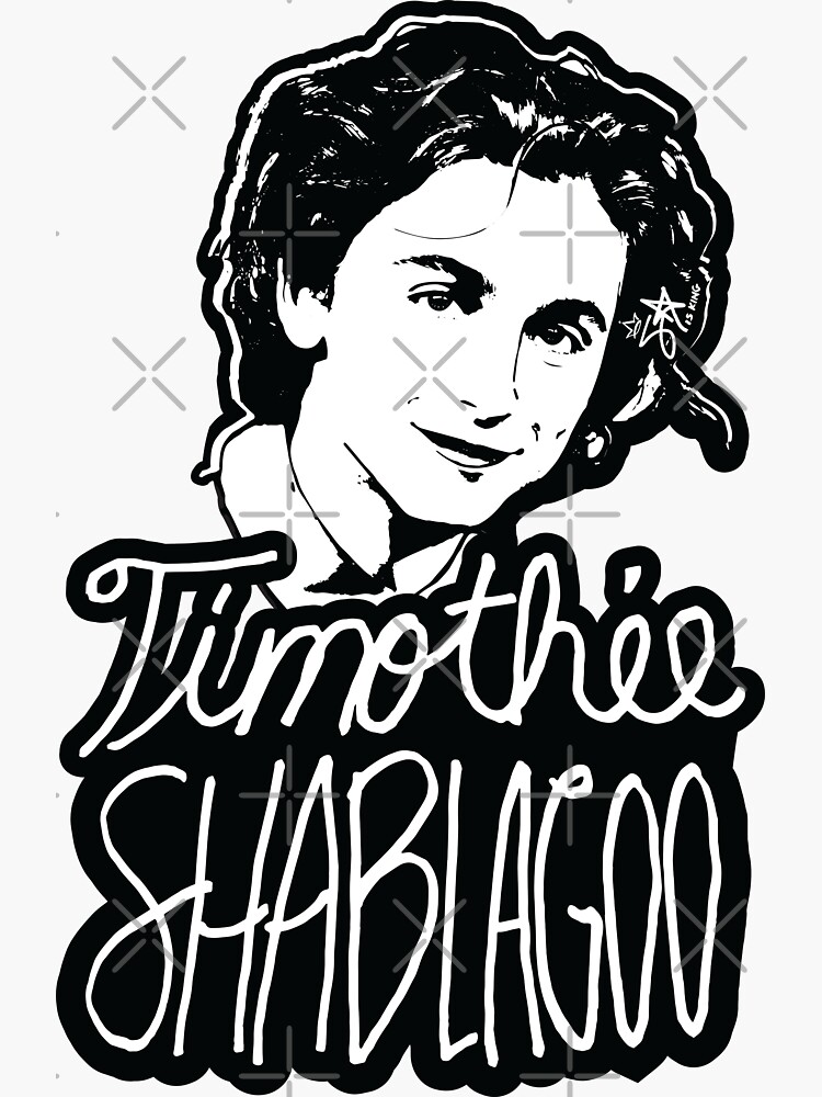 "Timothee Shablagoo Tiktok Meme Sticker - BLACK" Sticker by Sc0ttay ...