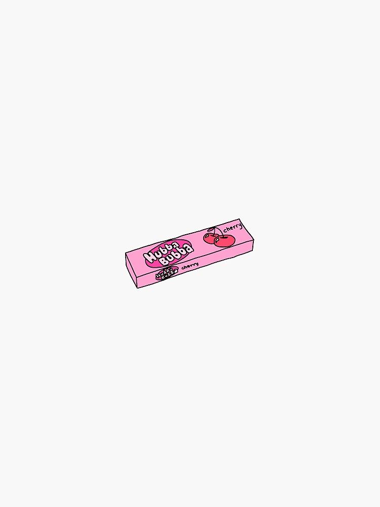 Hubba Bubba Cherry Gum Sticker Sticker By Deannakay1604 Redbubble