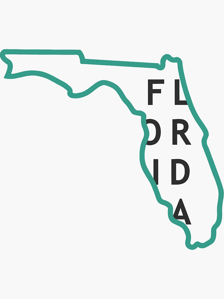 "Florida State Outline" Sticker by FLAREapparel | Redbubble