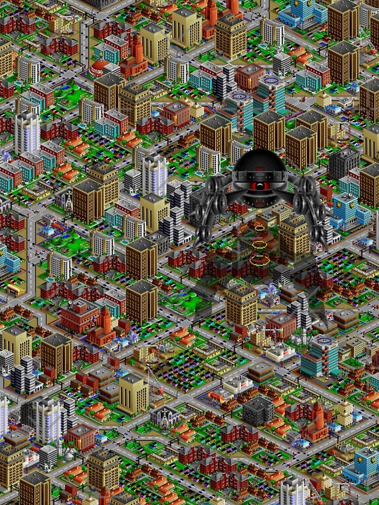 "SimCity 2000 No logo Sim City Zoom - HD (High Contrast)" iPhone Case ...