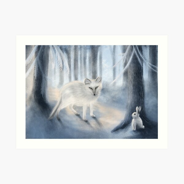 "The Fox and The Rabbit" Art Print by unikatdesign | Redbubble