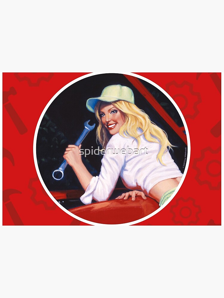 "Grease Monkey - American Beauties Pin-up art by Greg Hildebrandt" Mask ...