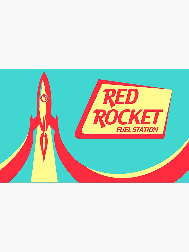 "Red Rocket Fuel Station" Sticker for Sale by mrspremise | Redbubble