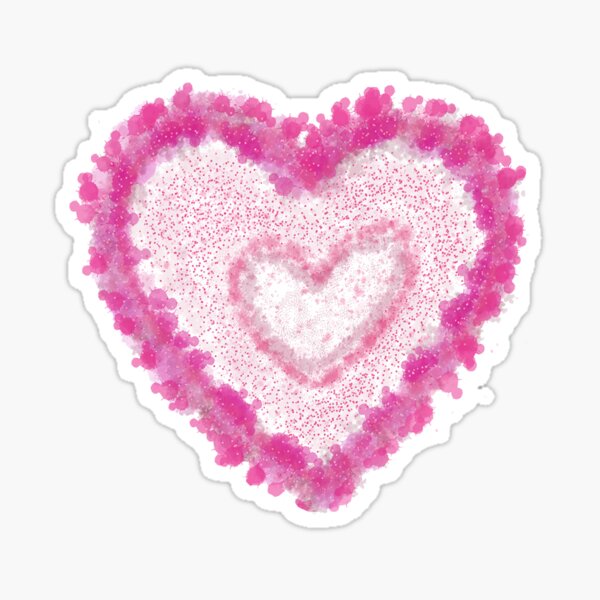 "Pink and White Paint Splatter Heart" Sticker for Sale by tnbtees ...