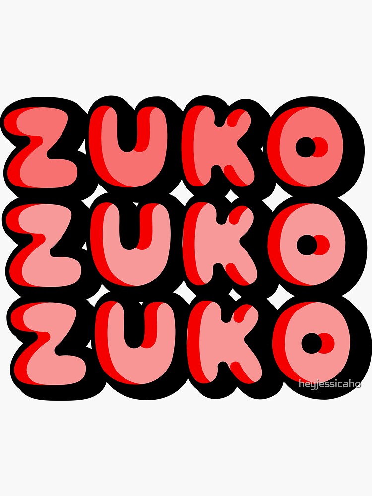 "PINK/RED ZUKO CARTOON FONT" Sticker for Sale by heyjessicaho | Redbubble