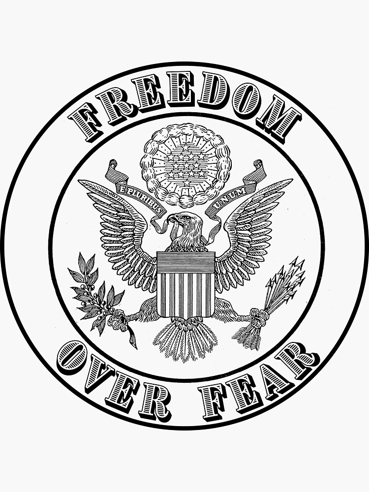 "Freedom Over Fear" Sticker for Sale by OriginalGamer55 | Redbubble