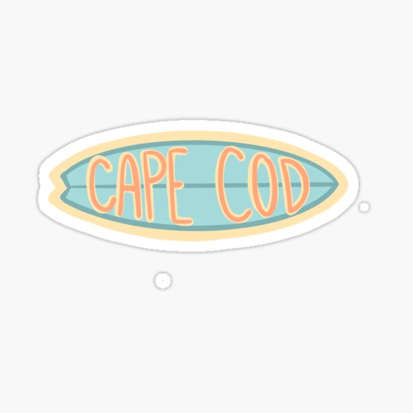 "Cape Cod Surfboard " Sticker by GinkgoandPoe | Redbubble