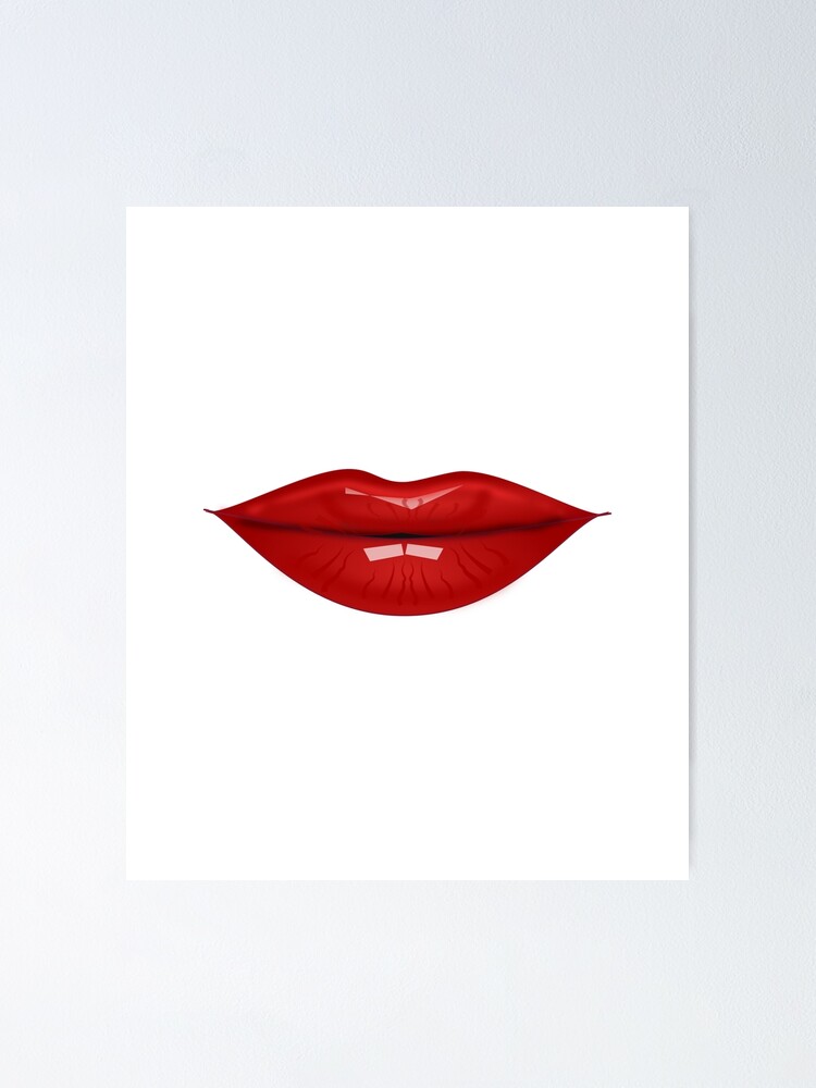 "Red Kiss Lips Face" Poster by LovelyColor | Redbubble