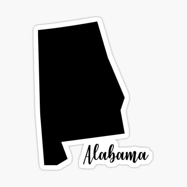 "Alabama Map" Sticker for Sale by YasDesign | Redbubble