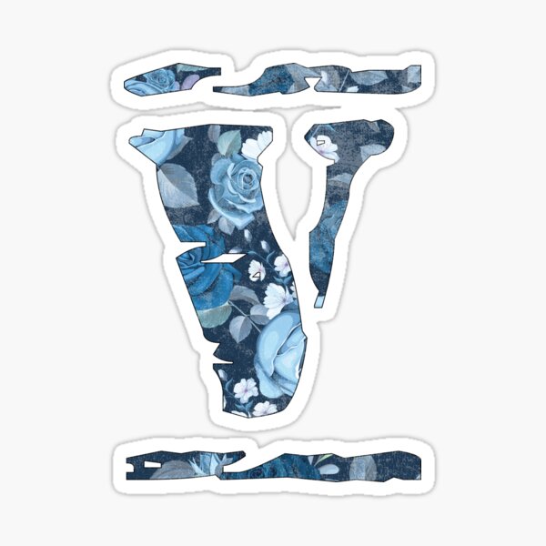 "Vlone Blue Flowers " Sticker by l7rach2 | Redbubble