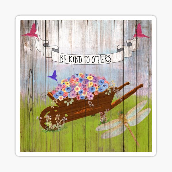 "Be Kind To Others, Country illustration text art" Sticker by ...