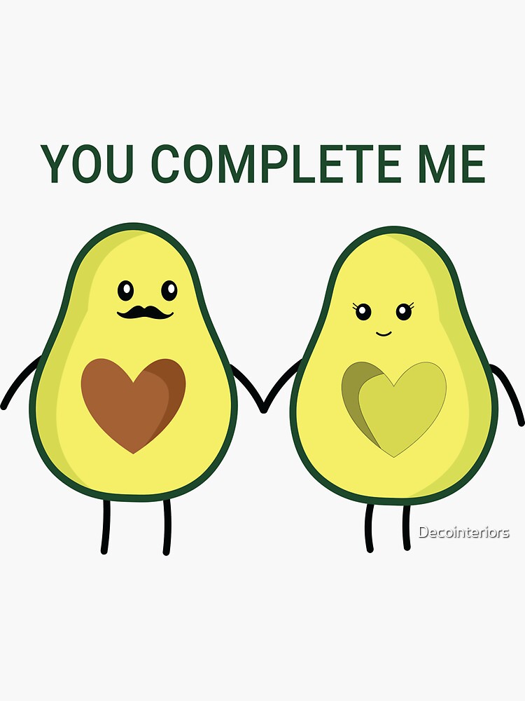 "You Complete Me" Sticker for Sale by Decointeriors | Redbubble