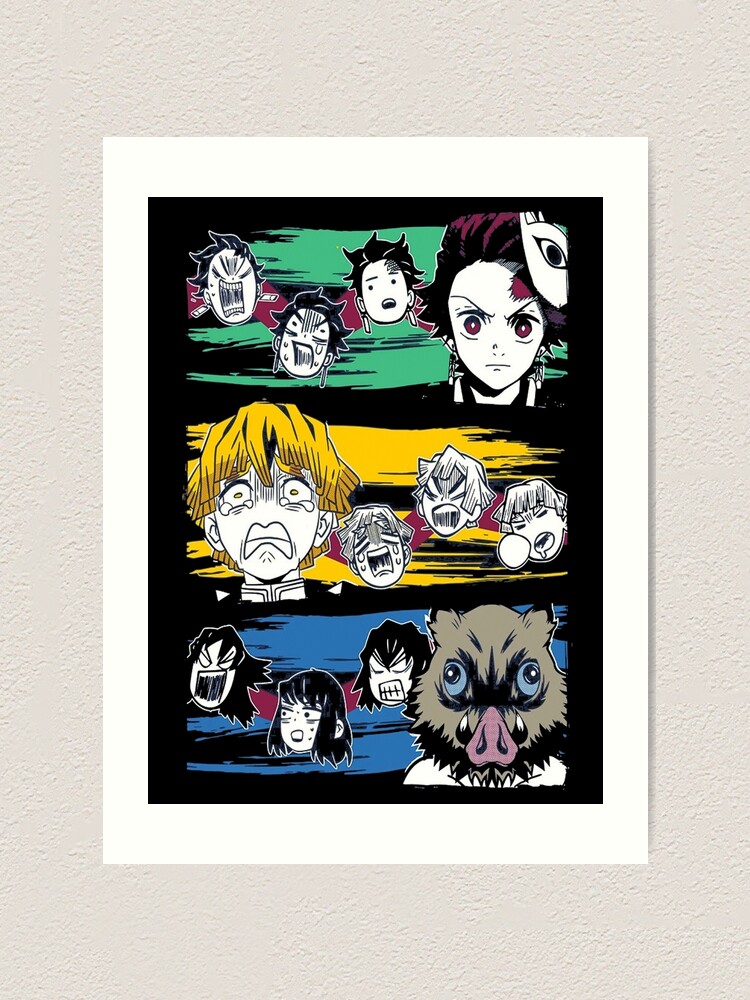 "Tanjiro Zenitsu Inosuke Demon Slayer Fantasy Manga" Art Print by ...
