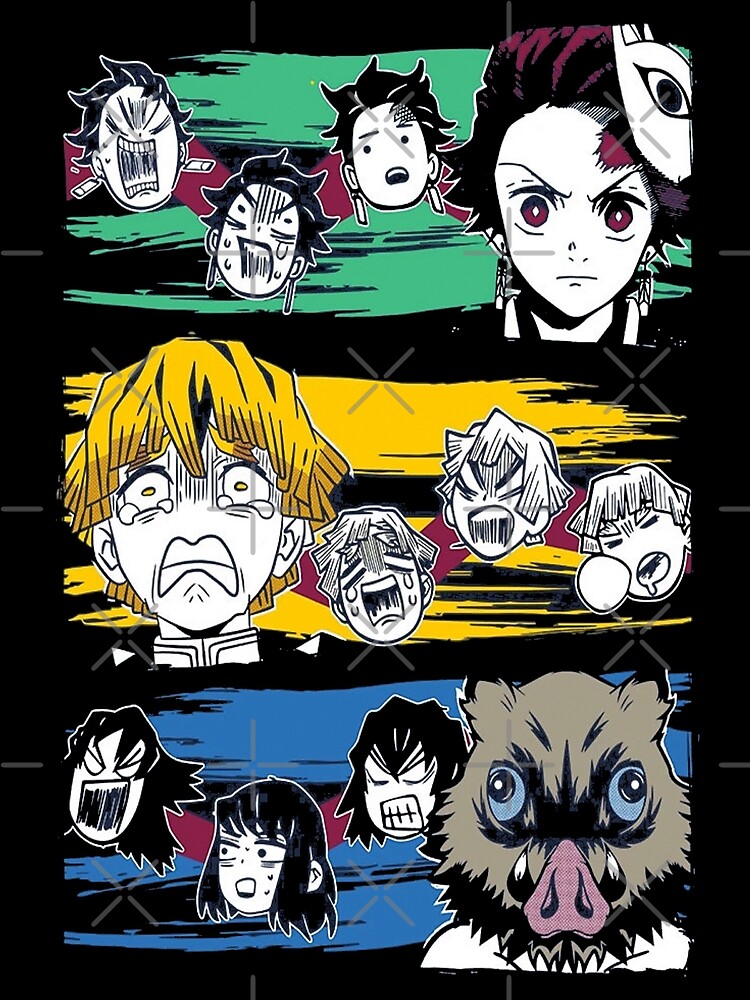 "Tanjiro Zenitsu Inosuke Demon Slayer Fantasy Manga" Art Print by ...
