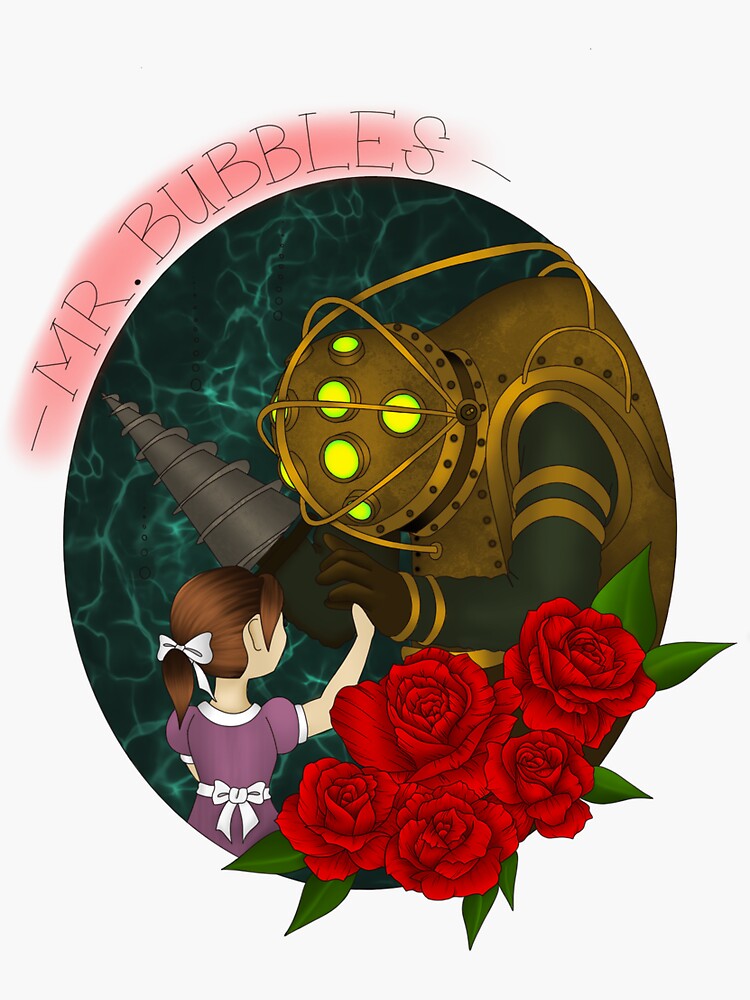 "Bioshock Mr. Bubbles " Sticker for Sale by Evie-Maee | Redbubble