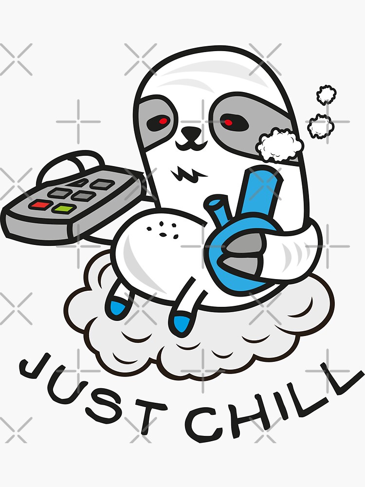 "Sloth - Just Chill - Cute Stoned Sloth" Sticker by BabyYodaSticker ...