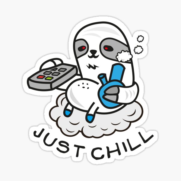 "Sloth - Just Chill - Cute Stoned Sloth" Sticker by BabyYodaSticker ...