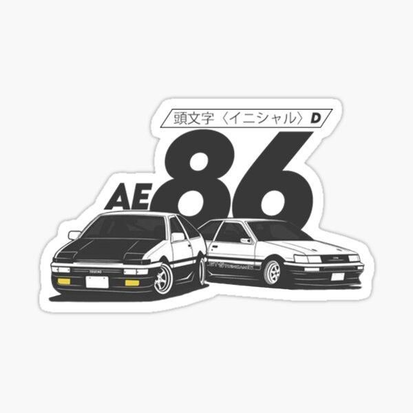 "Initial D - AE86" Sticker for Sale by baconmastery | Redbubble