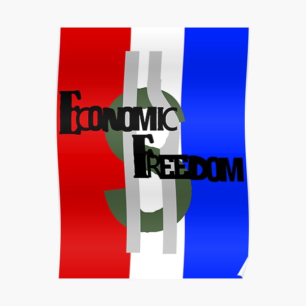 "Economic Freedom in Red White and Blue" Poster by SocJusticeInk ...